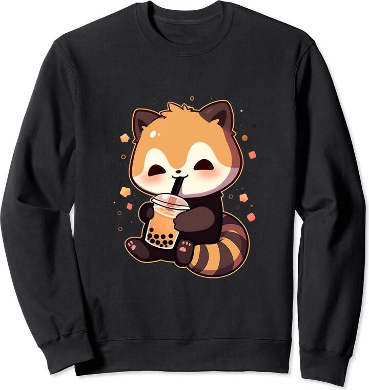 Kawaii Boba Drink Bubble Tea Lover Raccoon Boba Tea Bubble Tea Anime ...