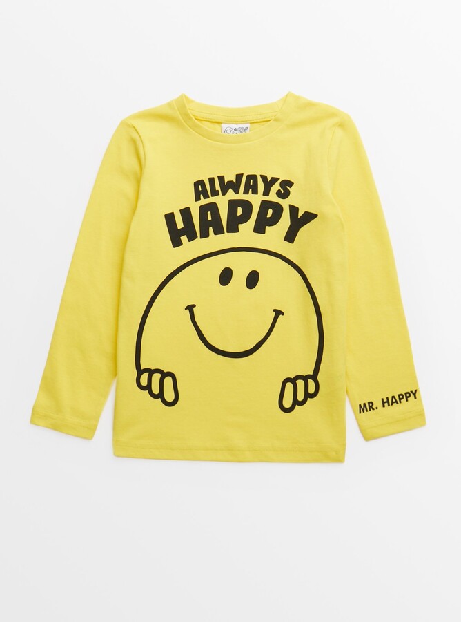 Mr Men and Little Miss Yellow Mr Men Always Happy Yellow Long Sleeve T ...