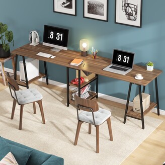 Tribesigns 94.5 inch Two Person Desk, Extra Long Computer Desk with ...