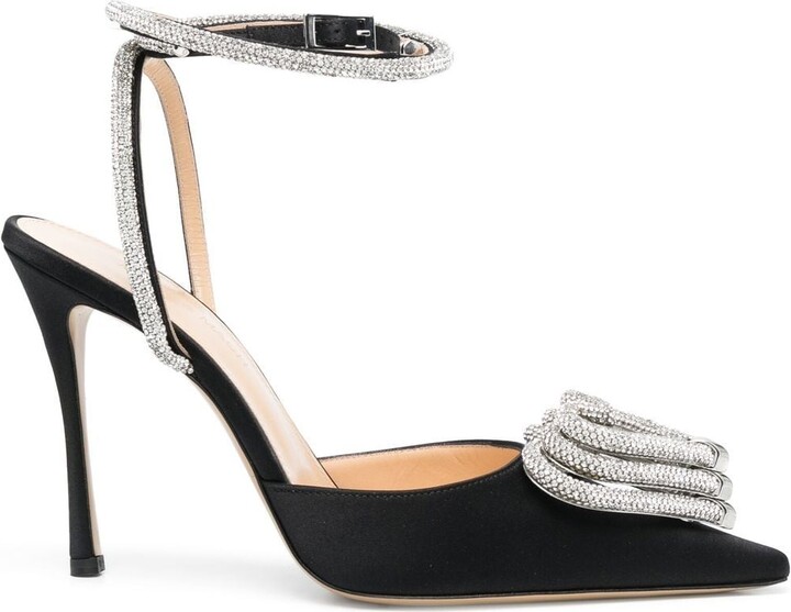 MACH & MACH Triple Heart 110mm satin pumps - ShopStyle