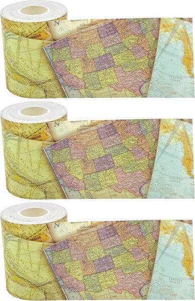 Teacher Created Resources Straight Rolled Border Trim 3" x 50' Travel ...