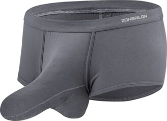 BIATWOWR Men's Boxer Trunks Underwear Separated Bulge Ball Pouch Boxer ...