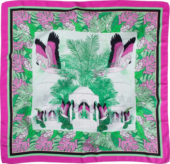 OnebyOne Design - Flamingos Silk Scarf - ShopStyle Scarves & Wraps