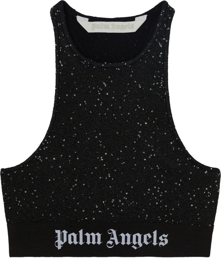 Palm Angels Logo Crop Top - ShopStyle