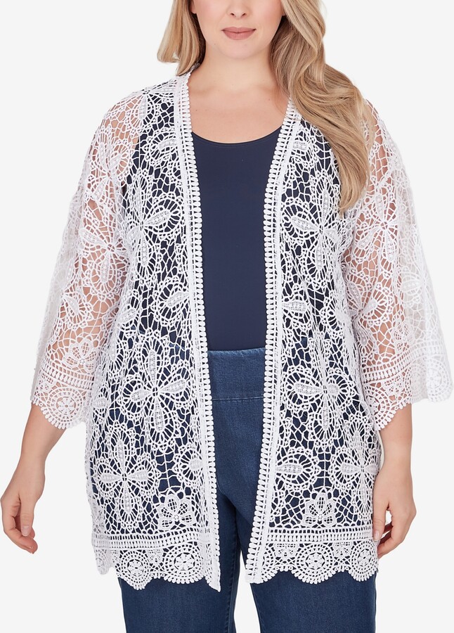 Ruby Rd. Plus Size Medallion Lace Cotton Top - ShopStyle