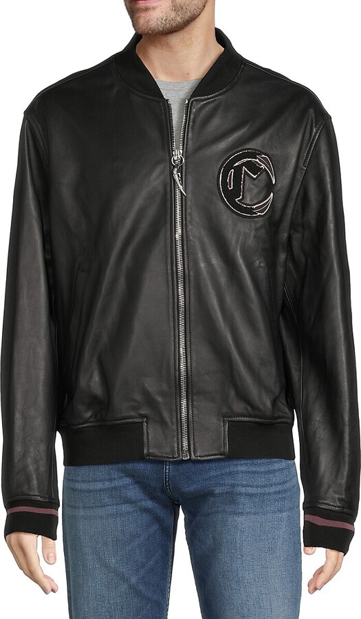 Cavalli Roberto Men's Leather Bomber Jacket - ShopStyle