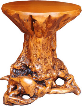 Loon Peak Rustic Azalea Tree Stump/Root End Table |Unique Wood Root Log Side Table |Reclaimed ...