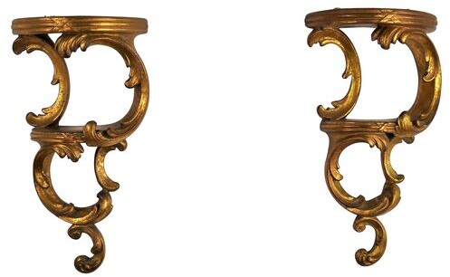 Rococo-Style Plaster Brackets - Set of 2 - Acquisitions Gallerie - Gold ...