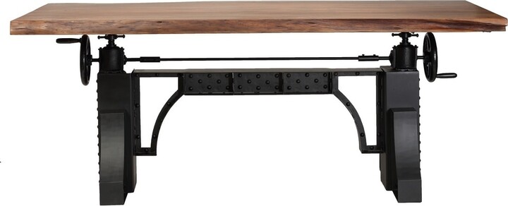 Bare Decor Blacksmith Acacia Wood Live Edge Crank Table Executive Sit ...