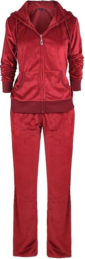 LeeHanTon Velour Tracksuit Womens Soft Velvet 2 Piece Sweatpants and ...