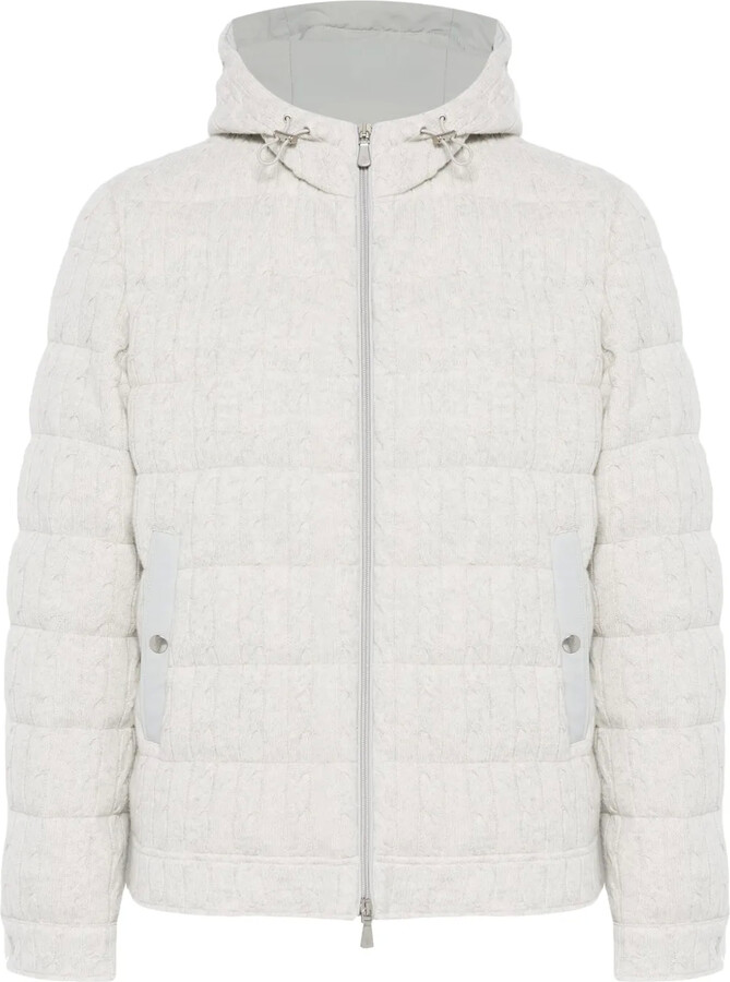 Eleventy Cable-Knit Puffer Jacket - ShopStyle