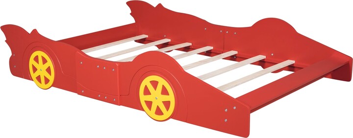 Full Size Race Car-Shaped Platform Bed with Wheels - ShopStyle