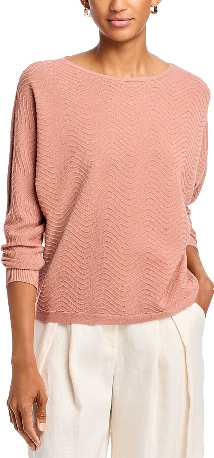 Sioni Wavy Texture Dolman Sleeve Sweater - ShopStyle