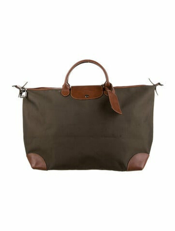 Longchamp Leather-Trimmed Weekender Green - ShopStyle Women's Fashion