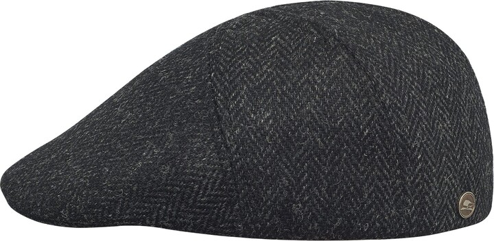 Sterkowski Winter Harris Tweed 5 Panel Applejack Flat Cap 57 cm Black ...