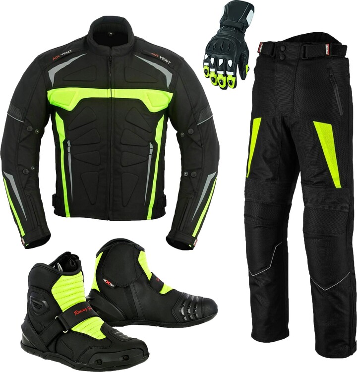 Profirst Global Motorcycle Suit Motorbike Boots Shoes Glove 2 Piece ...