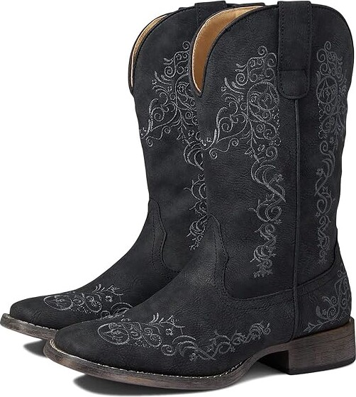 Roper Riley Scroll (Black 2) Cowboy Boots - ShopStyle