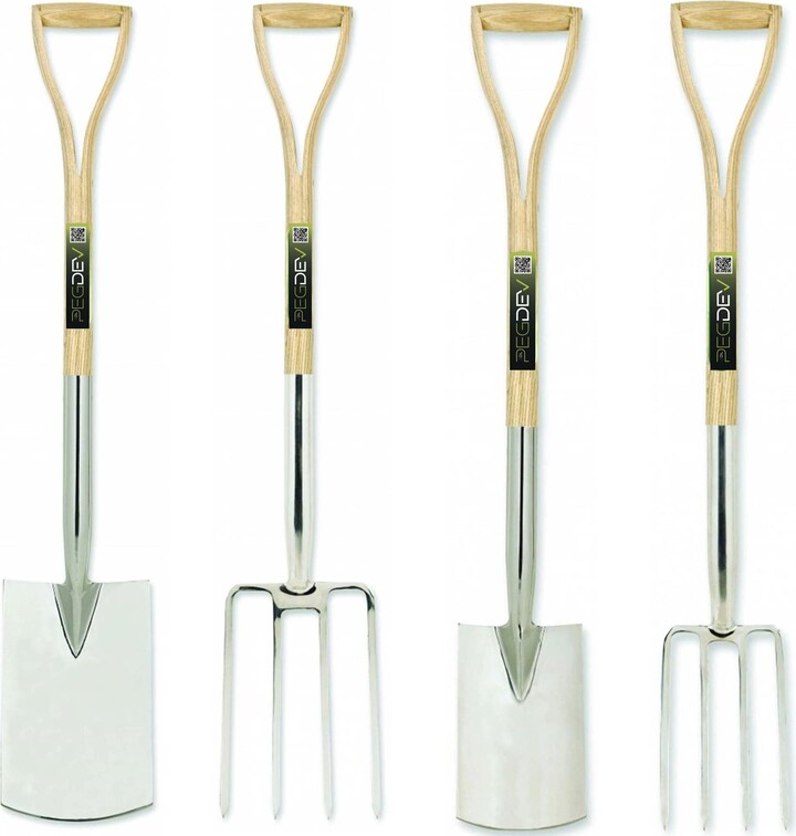 Pegdev Perennial Stainless Steel Garden Tool Set - Spades & Forks ...