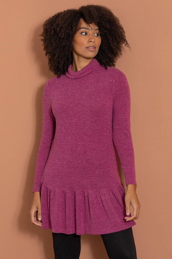 Klass. Knitted Frill Hem Tunic Top - ShopStyle