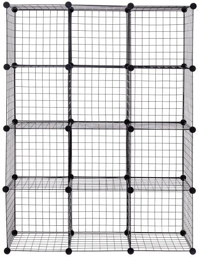 Slickblue 42" x 14" x 56" Diy 12-Cube Metal Grid Wire Storage Cubes ...