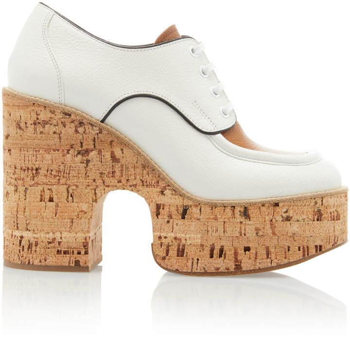 Miu Miu Two-Tone Leather Platform Brogues - ShopStyle