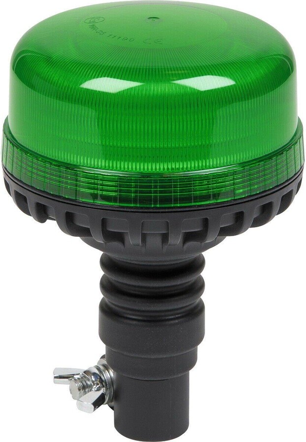Loops 12V / 24V LED Rotating Green Beacon Light & Spigot Base Mount ...