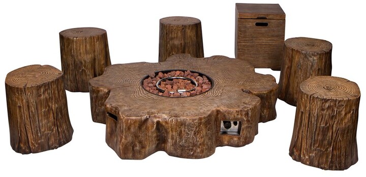 Shine Co. 7Pc Amazonia Tree Trunk Fire Pit Set - ShopStyle