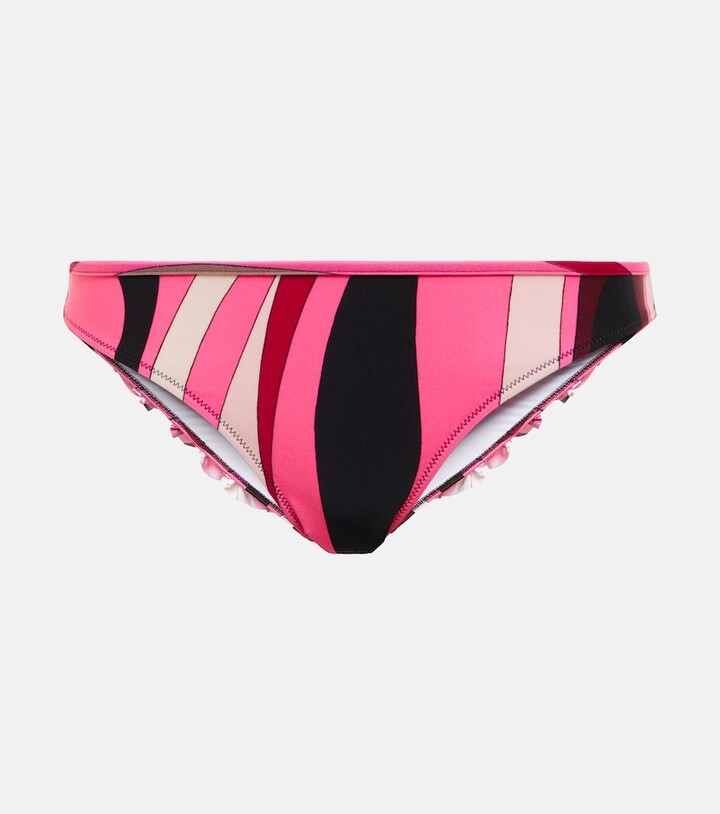 Pucci Printed string bikini bottoms - ShopStyle Two Piece Swimsuits