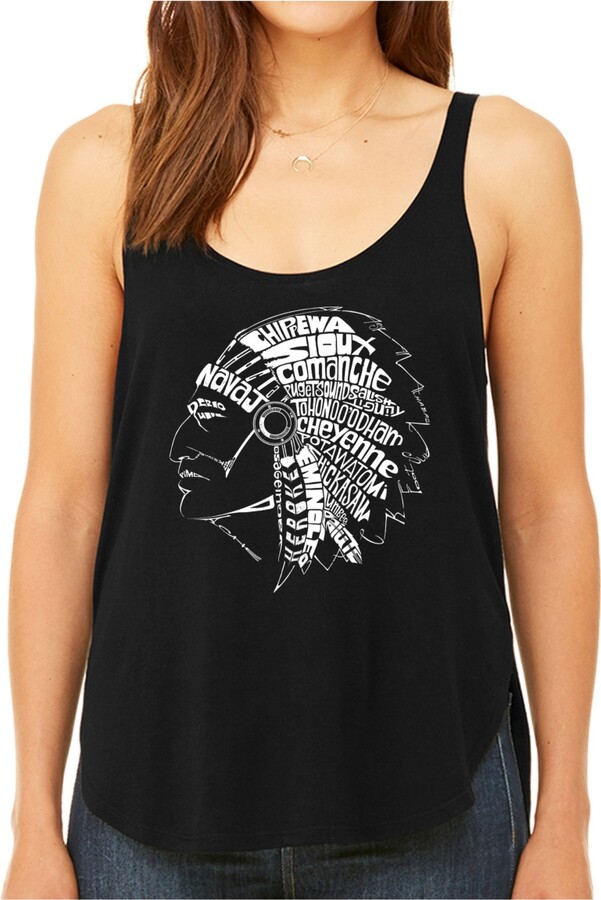LA Pop Art Women's Premium Word Art Flowy Tank Top- Popular Native ...