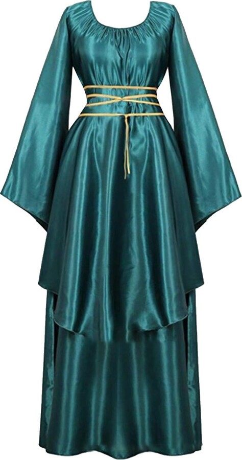 Generic Womens Medieval Vintage Dress Renaissance Irish Over Dress Bell ...