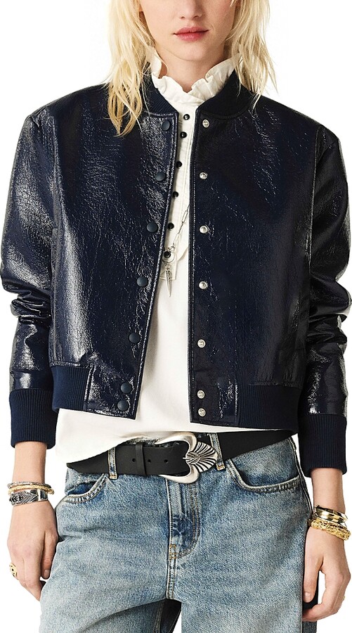 Female ba & sh Moon Cropped Bomber Jacket - ShopStyle