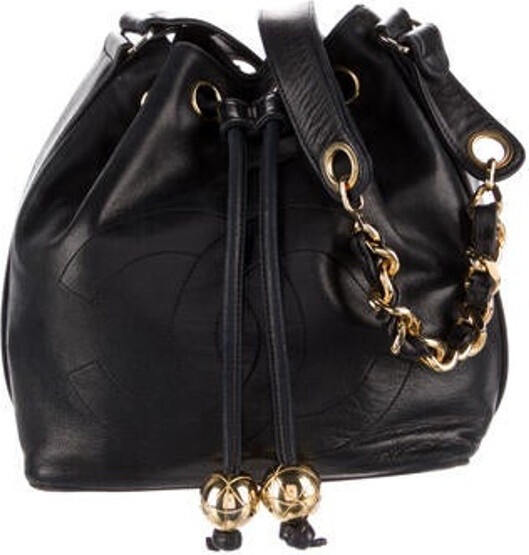 Chanel Vintage Leather Bucket Bag - ShopStyle