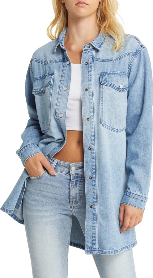 PTCL Western Denim Shacket - ShopStyle Tops