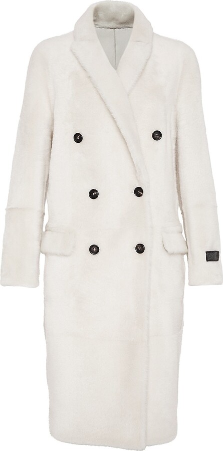 Brunello Cucinelli Reversible Shearling Coat With Precious Patch ...