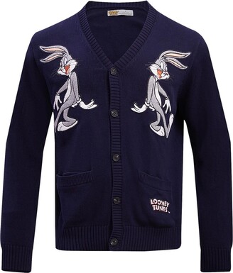 Men's Freeze Max Navy Looney Tunes Bugs Back to Back Cardigan - ShopStyle