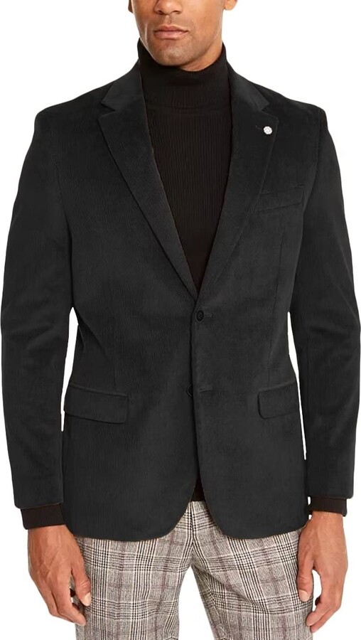 HUUTOE Corduroy Men's Jacket Mens Black Corduroy Sport Coat Mens Sport Coat Mens Jacket Tweed ...