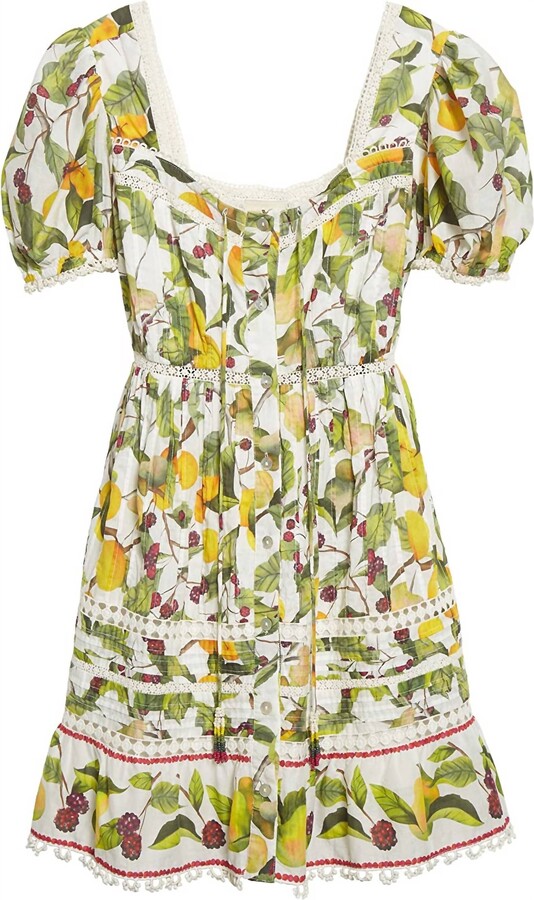 Farm Rio Fruit Orchard Puff Sleeve Mini Dress In Multi - ShopStyle