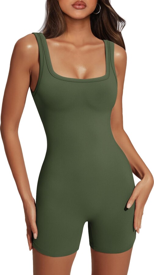 AUTOMET Women's Sexy Unitard Bodysuit Workout Rompers One Piece Summer ...