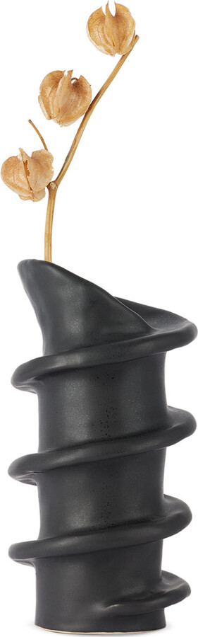 Soft Skills SSENSE Exclusive Black Twisted Shell Vessel - ShopStyle Decor