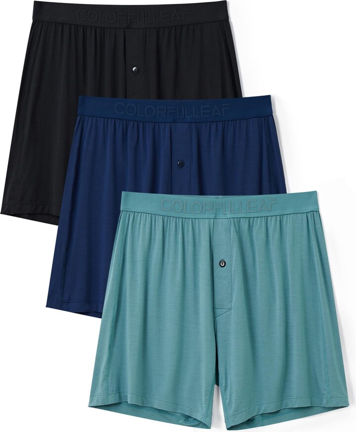 COLORFULLEAF Men's Boxer Shorts Bamboo Boxers for Men Classic Relaxed ...