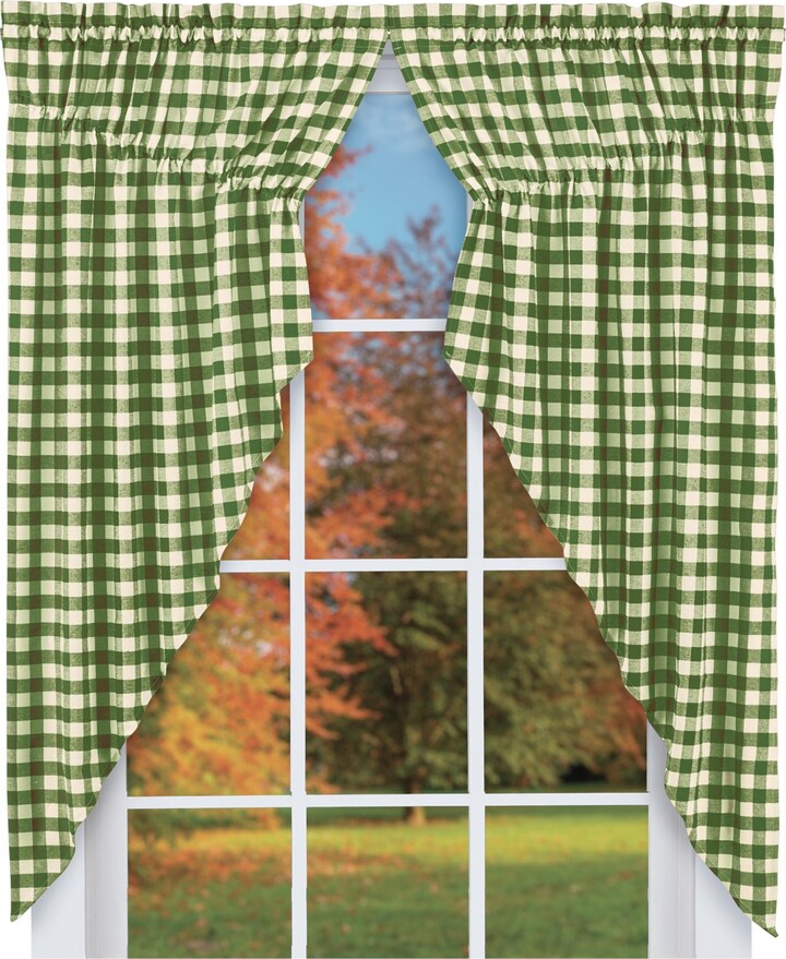 Collections Etc Buffalo Check Country Style Window Swag Curtain Set ...