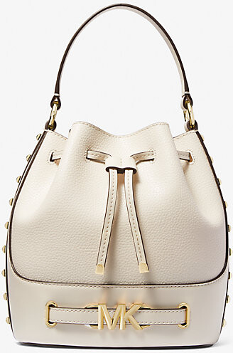 Michael Kors Reed Medium Studded Pebbled Leather Bucket Bag - ShopStyle