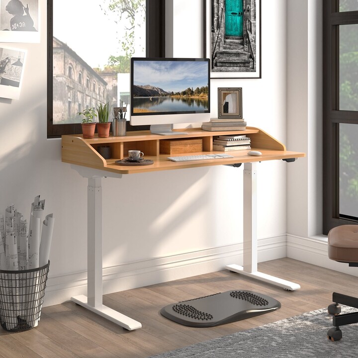 FlexiSpot 2-Tier with 4 Drawers Electric Home Office Computer Desk ...