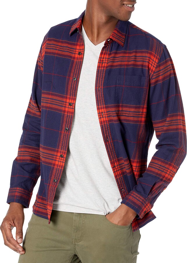 Amazon Essentials Men's Slim-Fit Long-Sleeve Flannel Shirt - ShopStyle