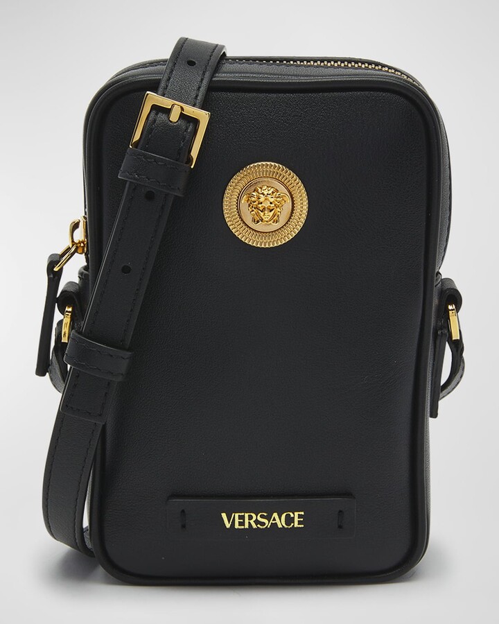 Versace Men's Medusa Biggie Leather Crossbody Bag - ShopStyle