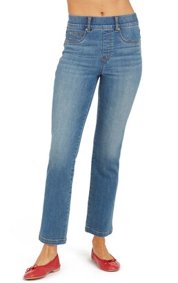 Spanx Pull-On High Waist Ankle Straight Leg Jeans - ShopStyle