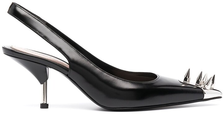 Alexander McQueen Punk Stud slingback pumps - ShopStyle
