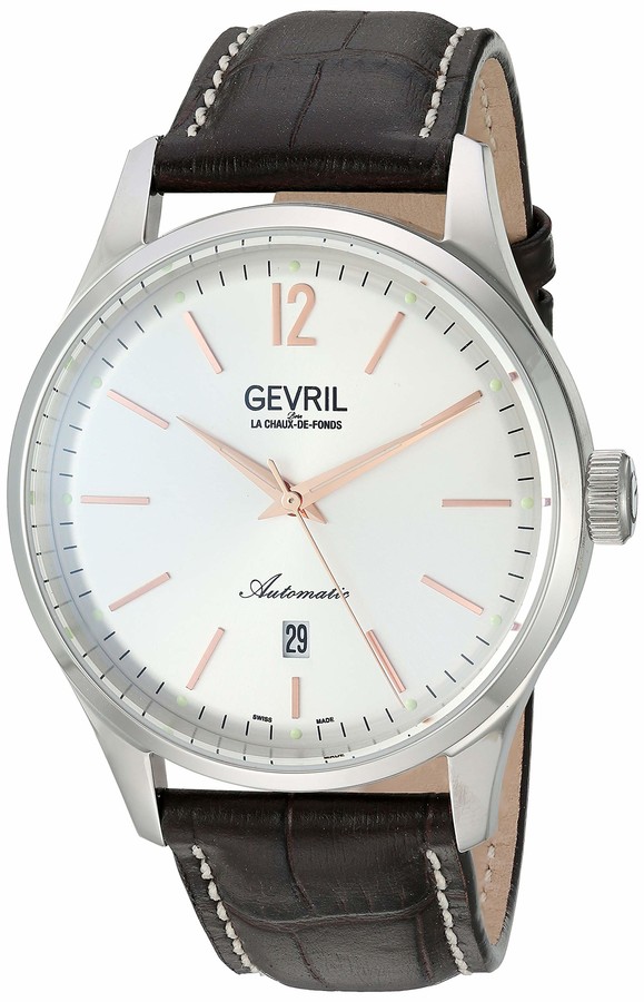 Gevril Men's Five Points Stainless Steel Swiss Automatic Watch with ...