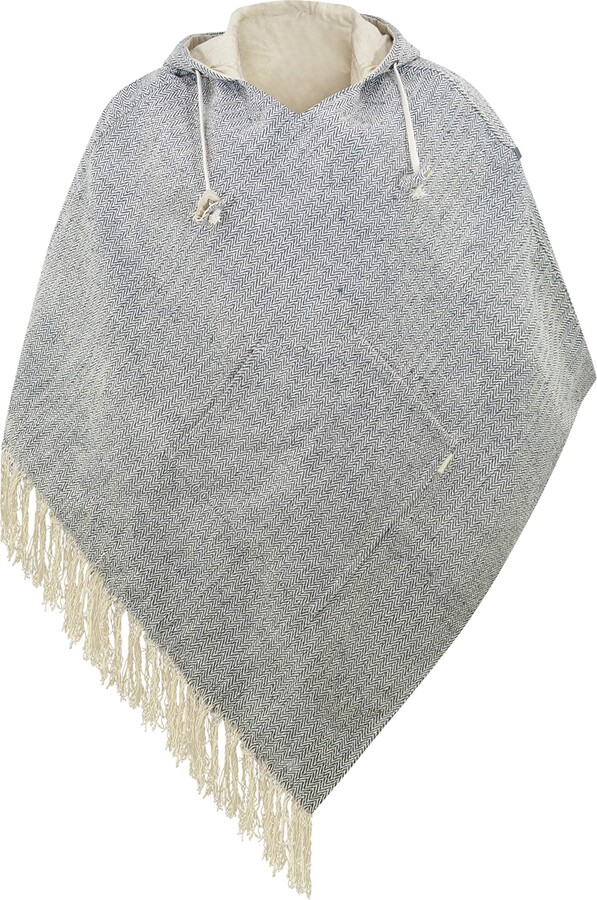 virblatt - hooded poncho | cotton & hemp | Mexican poncho men hoodie ...