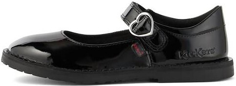 Kickers Junior Adlar Heart Patent Leather Mary Jane Shoes - Black ...